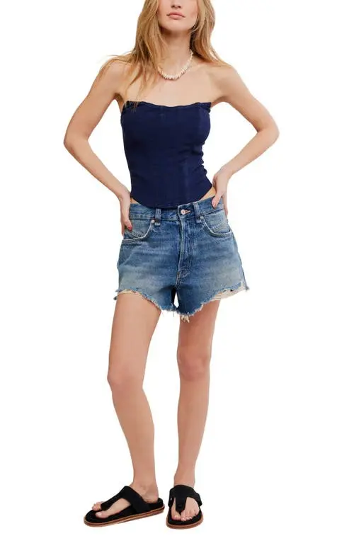 Free People Happy Hour Strapless Crop Top