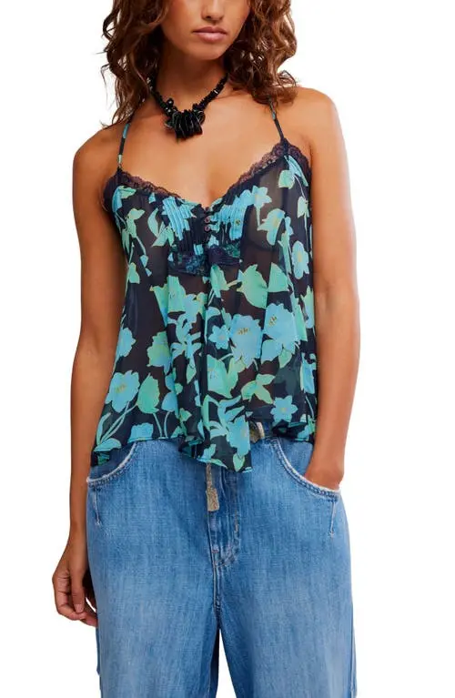 Free People Margaux Floral Print Camisole With Lace Trim