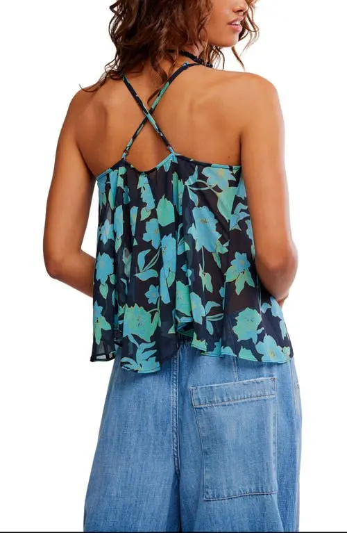 Free People Margaux Floral Print Camisole With Lace Trim