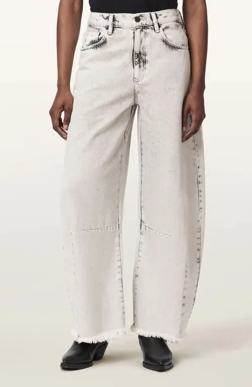 ALLSAINTS Payton Raw Hem Crop Wide Leg Jeans