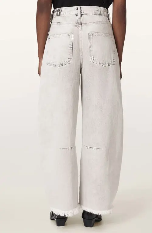 ALLSAINTS Payton Raw Hem Crop Wide Leg Jeans