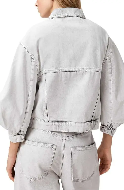 ALLSAINTS Luca Boxy Denim Jacket With 3/4 Sleeves