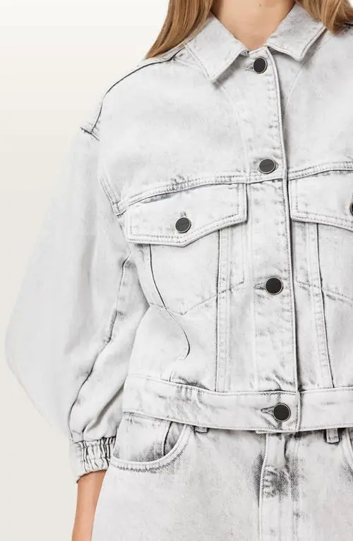 ALLSAINTS Luca Boxy Denim Jacket With 3/4 Sleeves