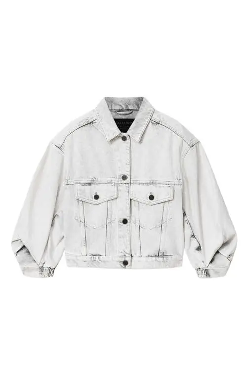 ALLSAINTS Luca Boxy Denim Jacket With 3/4 Sleeves