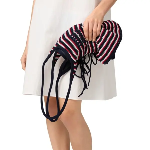 Miu Miu Crochet Bag With Embroidered Logo
