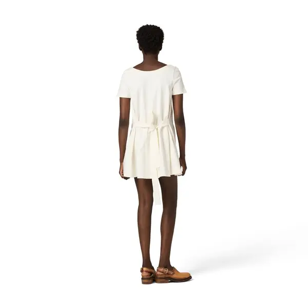 Miu Miu Jersey Mini Dress With Embroidered Logo