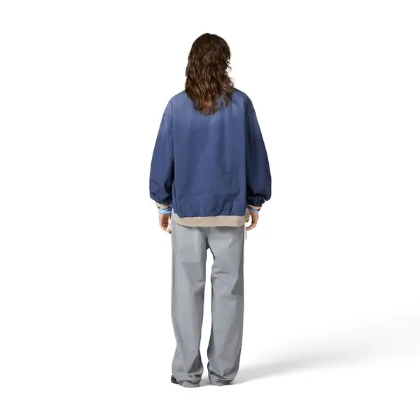 Miu Miu Old Washed Twill Blouson Jacket With Embroidered Logo