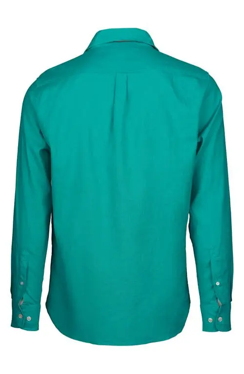 Swims Santorini Stretch Linen & Cotton Button-up Shirt - Cerulean