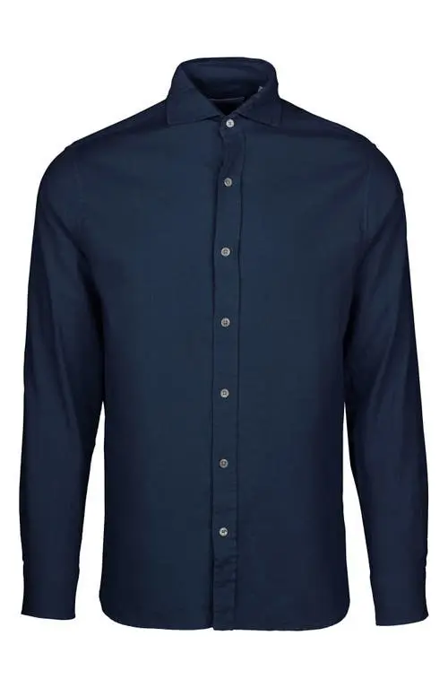 Swims Santorini Stretch Linen & Cotton Button-up Shirt - Navy