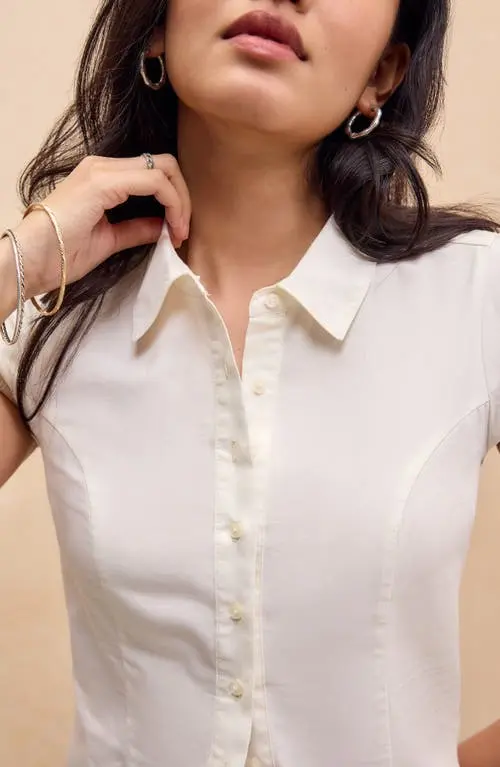 BDG URBAN OUTFITTERS Chloe Cotton Blend Button-up Top