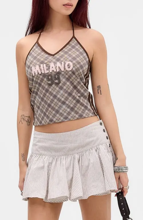 BDG URBAN OUTFITTERS Milano '99 Plaid Halter Top