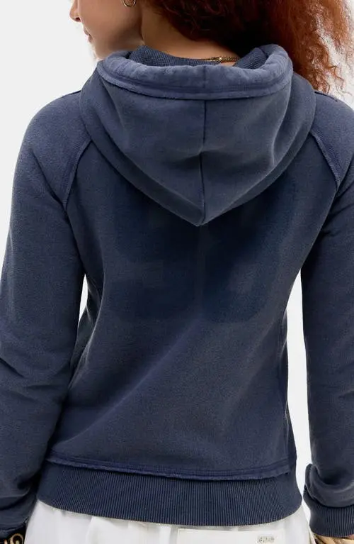 BDG URBAN OUTFITTERS Graphic Appliqué Zip Front Sweatshirt - Blue