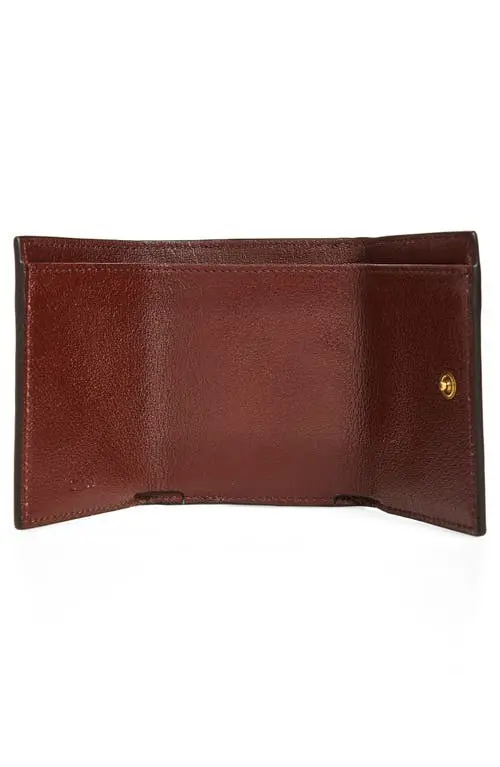 Chloé Mini Paddington Grained Leather Trifold Wallet - Crafty Brown