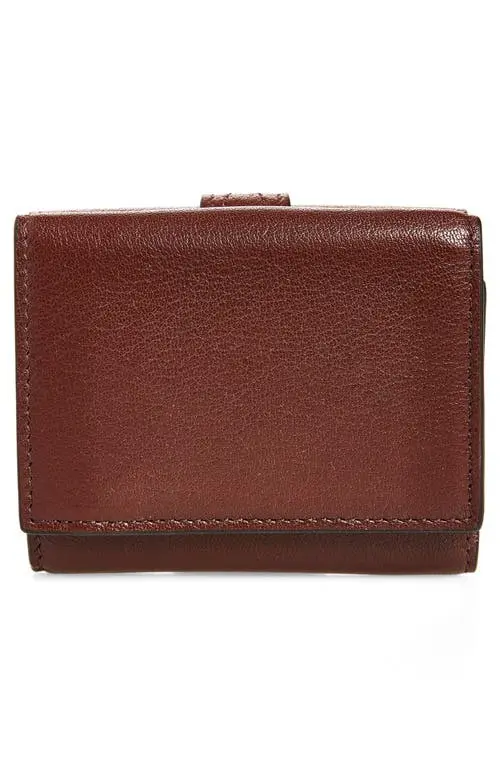 Chloé Mini Paddington Grained Leather Trifold Wallet - Crafty Brown