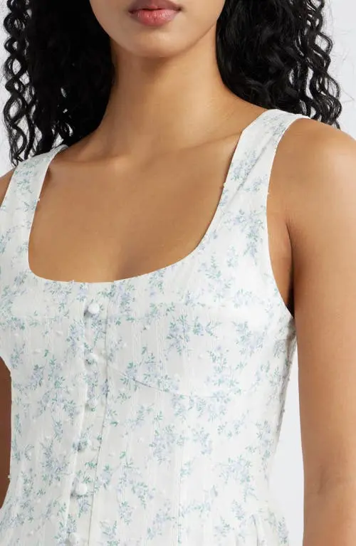 Lulus Rebecca Floral Print Square Neck Mini Dress