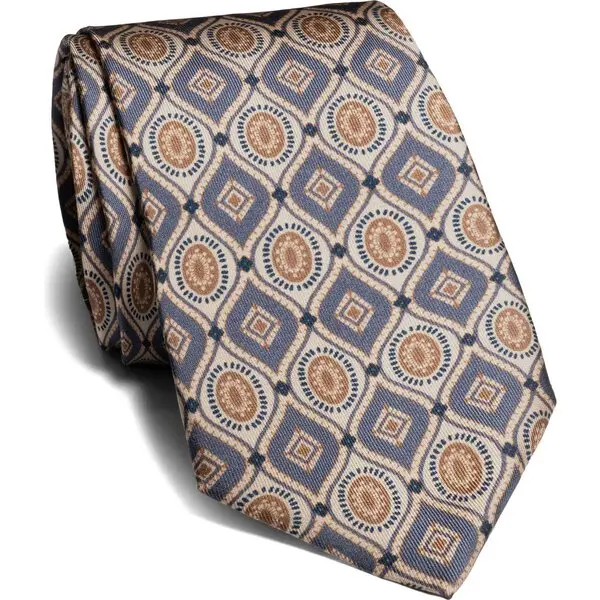 JACK VICTOR Wagner Geometric Silk Tie - Blue