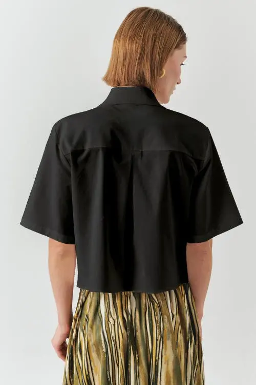 EXQUISE Short Sleeve Shirt With Pleated Detail