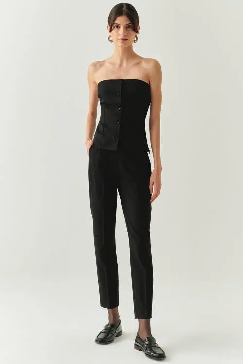 EXQUISE Strapless Button-front Bustier