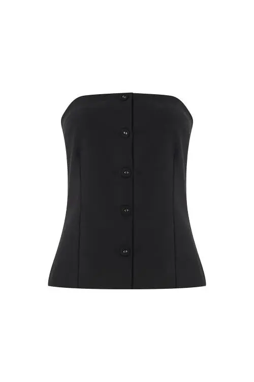 EXQUISE Strapless Button-front Bustier