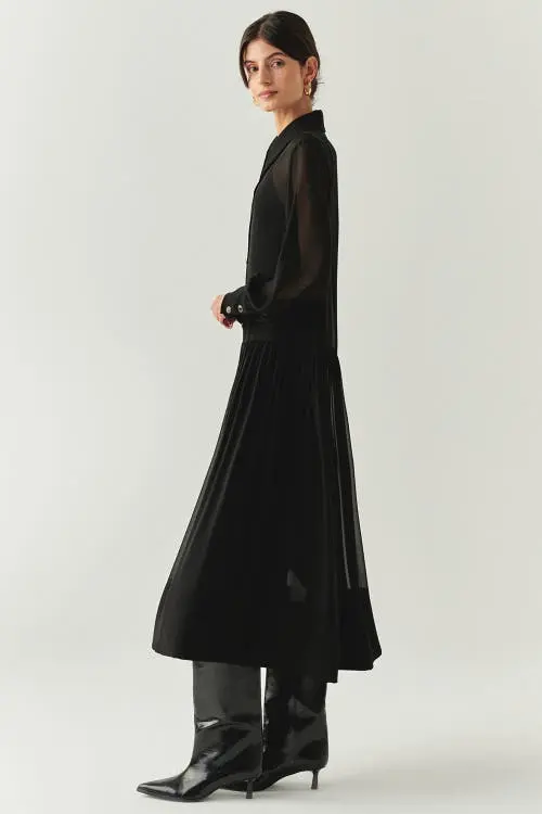 EXQUISE Long Sleeve Shirt Dress