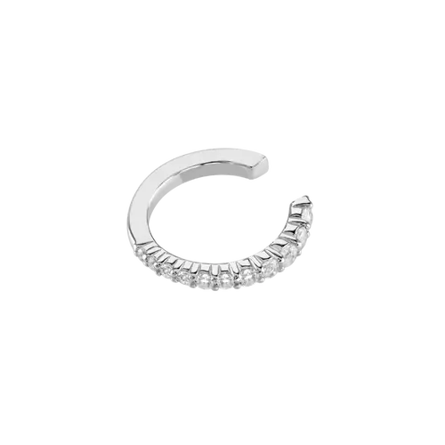 LUCY QUARTERMAINE Skinny Drip Ear Cuff With White Topaz - Sterling Silver