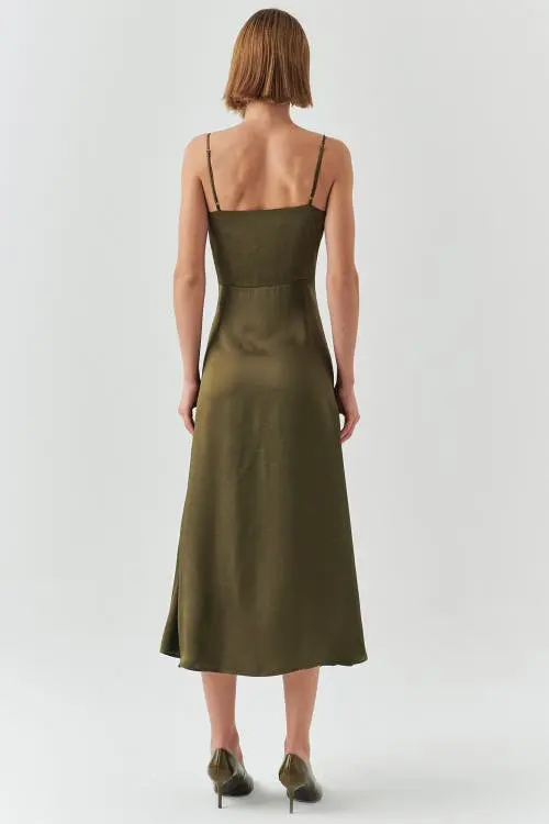 EXQUISE Macy Cowl Neck Sleeveless Midi Dress