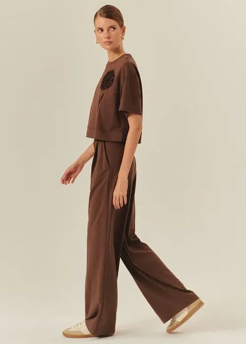 EXQUISE Chic Casual Gem-detail Tee