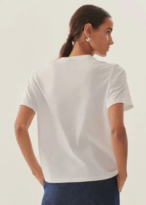 EXQUISE Adriana Crystal Embellished Cotton T-shirt