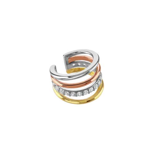 LUCY QUARTERMAINE Waterfall Multitone Ear Cuff With White Topaz - Sterling Silver