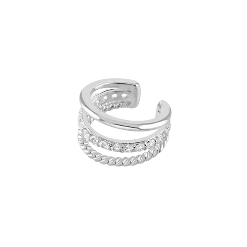 LUCY QUARTERMAINE Skinny Drip Triple Ear Cuff With White Topaz - Sterling Silver