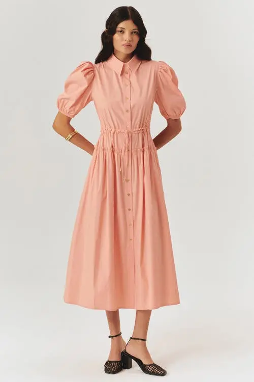 EXQUISE Kamryn Midi Dress - Salmon