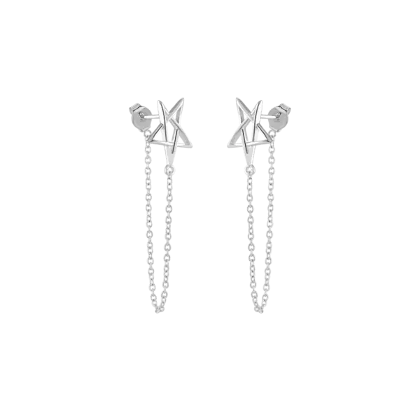LUCY QUARTERMAINE Sol Star Loop Earrings - Sterling Silver