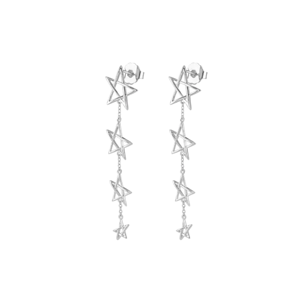 LUCY QUARTERMAINE Quarter Sol Star Drop Earrings - Sterling Silver