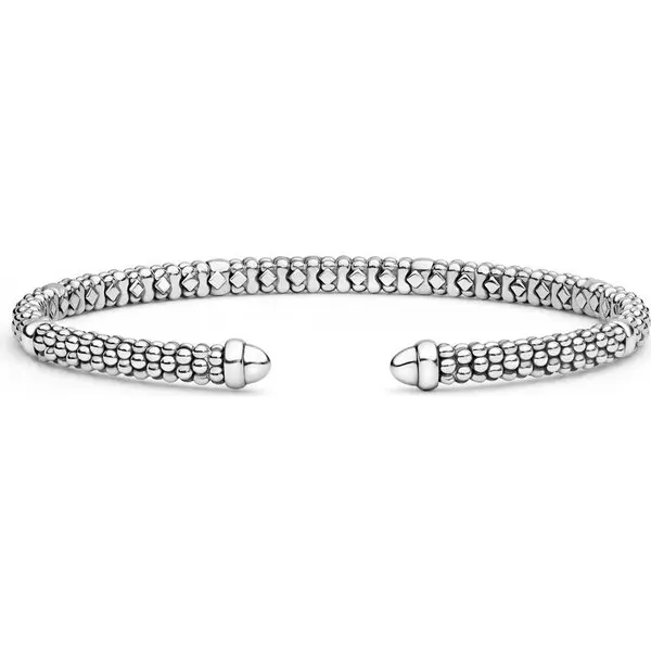 Lagos Caviar Beaded Mini Versa Torque Bracelet - Silver