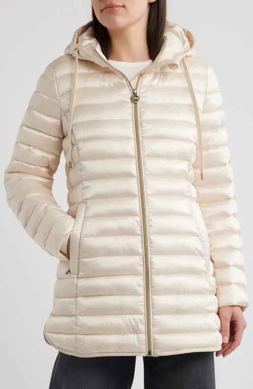 Michael Kors Packable Quilted Hooded Jacket - Dune