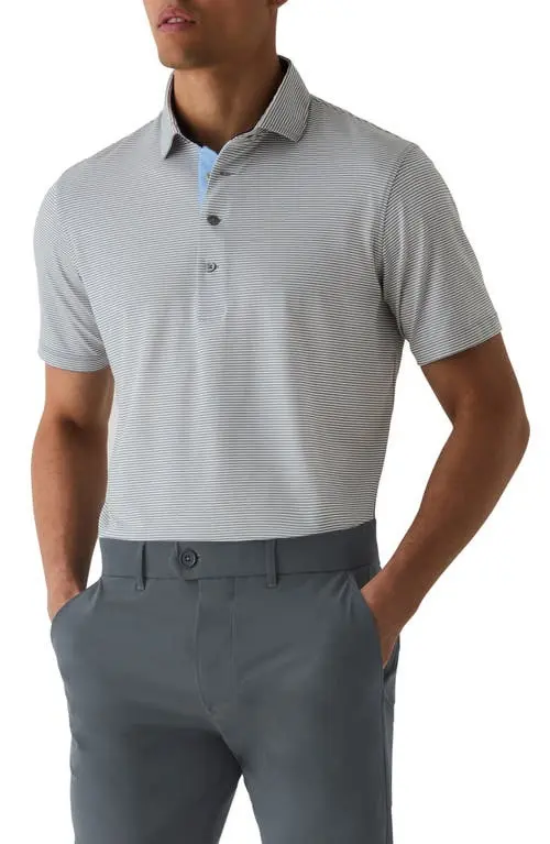 Greyson Saranac Stripe Performance Golf Polo - Shadow/ Arctic