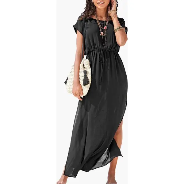 LASCANA Tie Waist Cover Up - Black