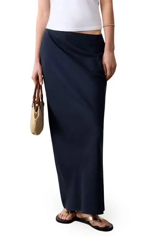 Mango Bias Cut Maxi Skirt - Dark Navy