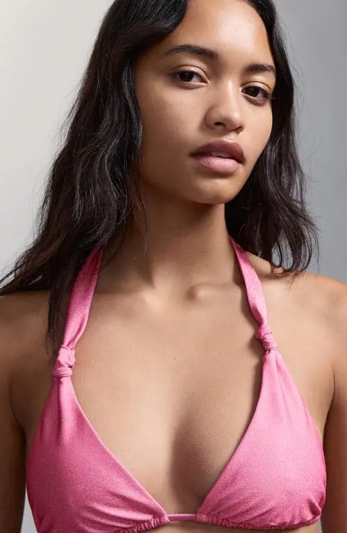Mango Metallic Knotted Triangle Bikini