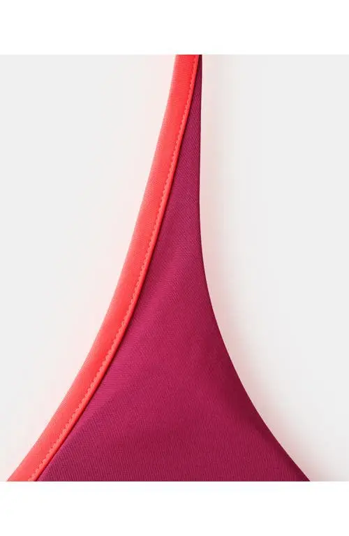 Mango Two-tone Triangle Bikini With Side Ties