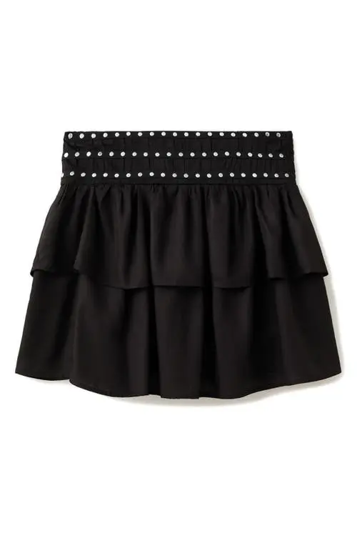 Mango Studded Tiered Miniskirt