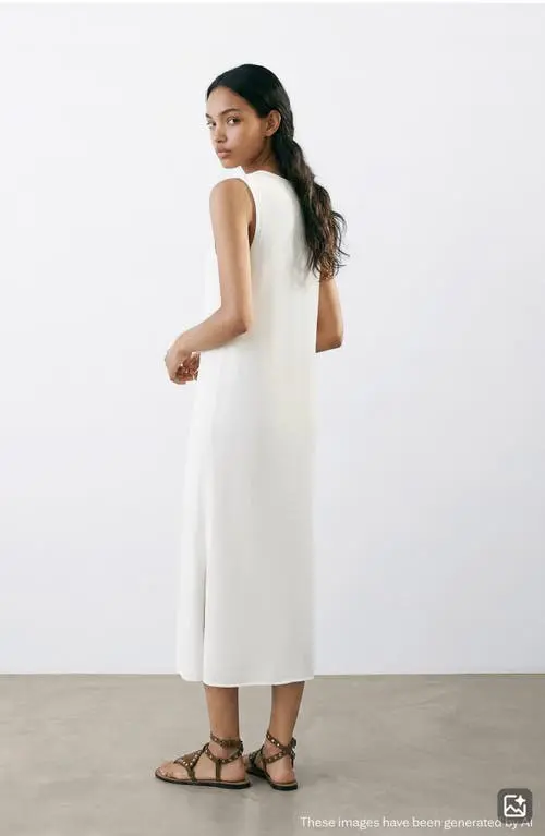 Mango Sleeveless Longline Cotton Blend Cardigan