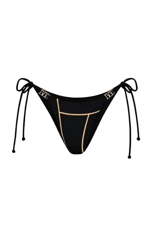IVY SWIMWEAR Freyja Bikini Bottom With Adjustable Side Ties - Black