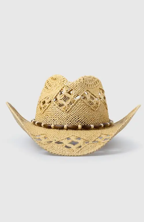 MANELA Twister Legacy Handwoven Straw Sun Hat - Ochre/beige