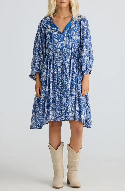 TALISMAN THE LABEL Wisteria Print Cotton Dress