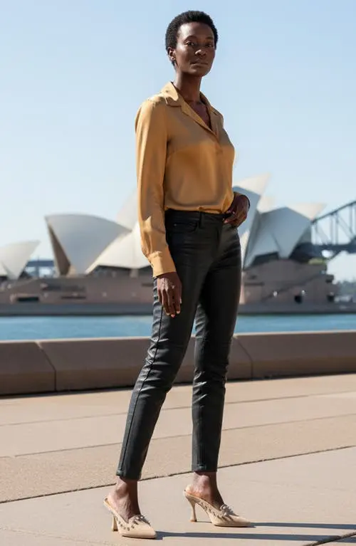 BEAUTIISOLES BY ROBYN SHREIBER Georgia Pointed Toe Mule With Stud Embellishments - Camel