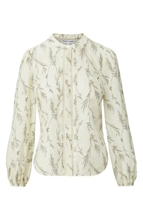 Veronica Beard Emiko Floral Cotton & Silk Button-up Shirt