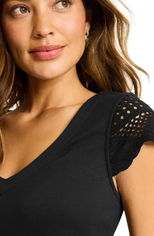 Tommy Bahama Crochet Trim Stretch Sheath Dress