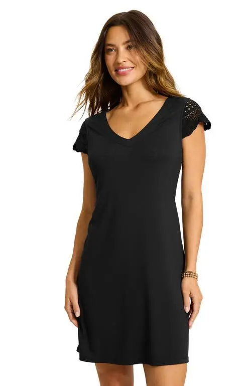 Tommy Bahama Crochet Trim Stretch Sheath Dress
