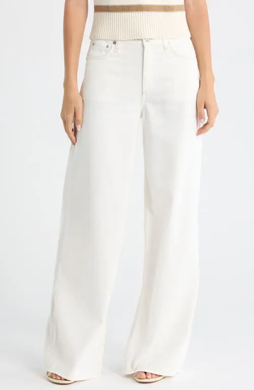 Rag & Bone Featherweight Sofie High Waist Wide Leg Jeans - White